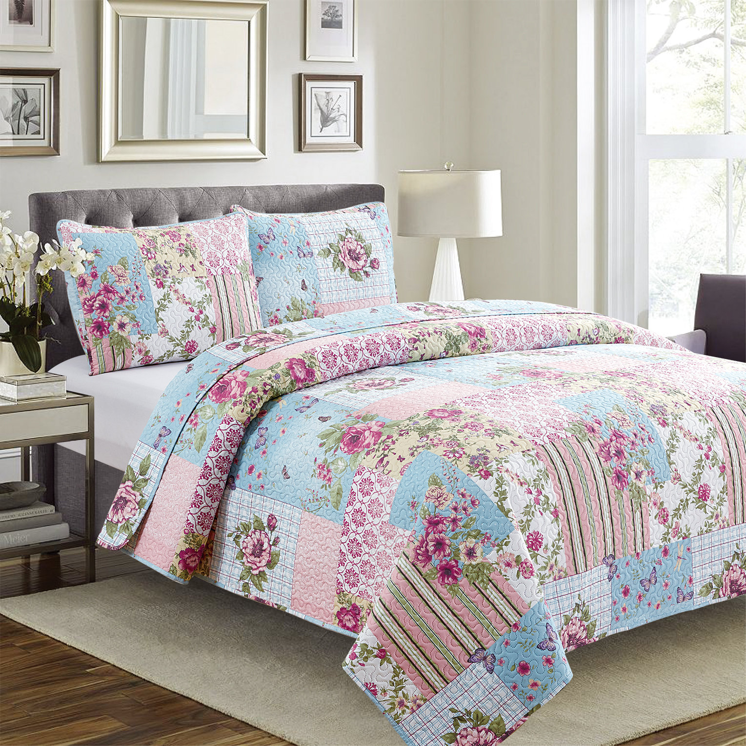 Glory Home Design Luna Printed 3 Piece Quilt Set | Wayfair