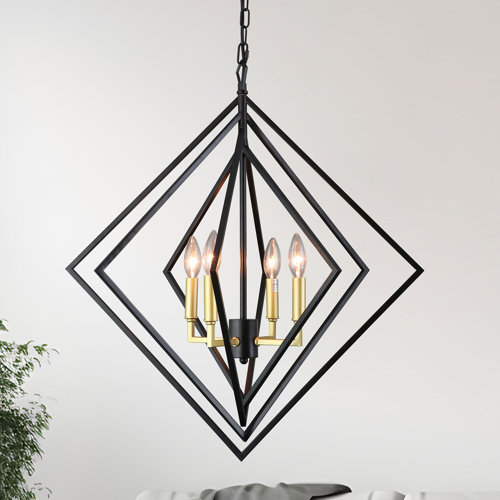 Millwood Pines Ahkari 4 - Light Dimmable Kitchen Island Geometric ...