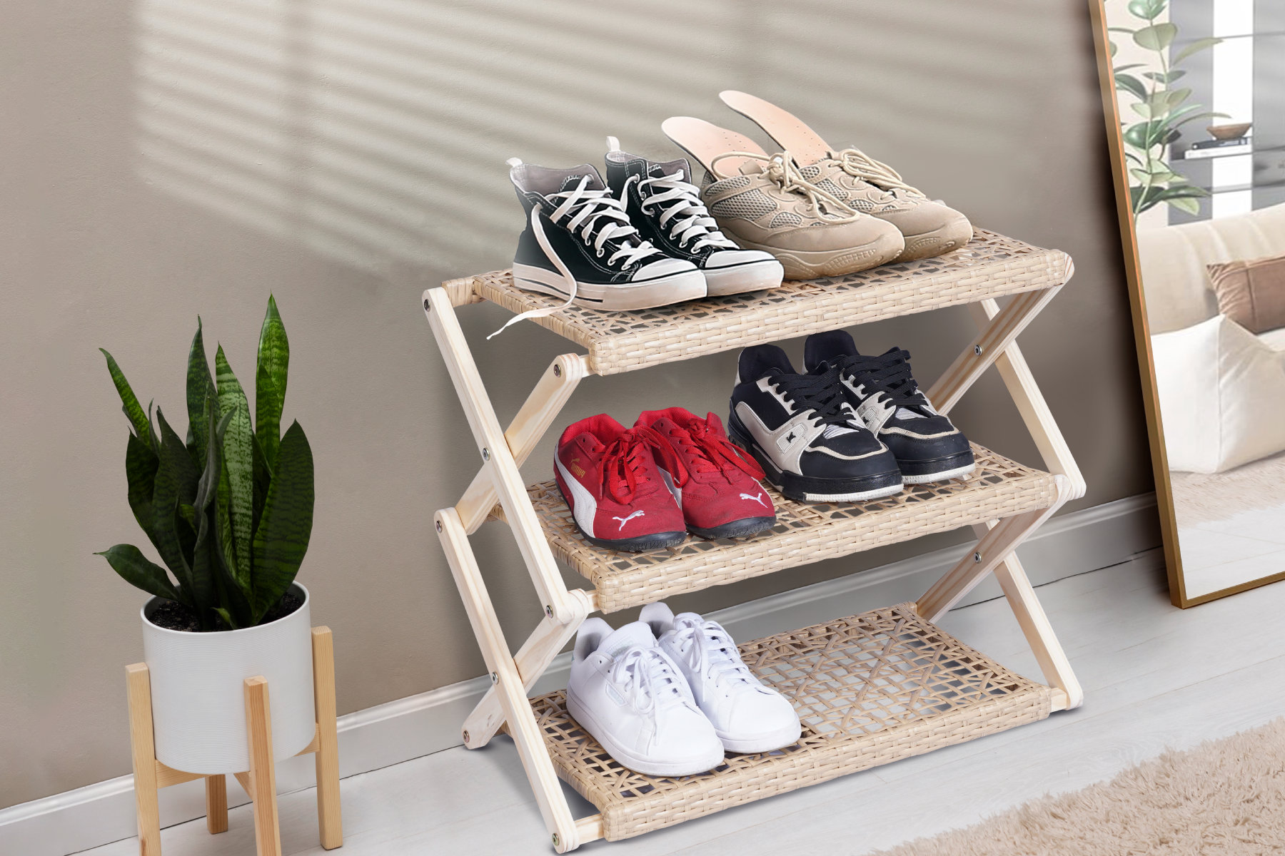 AV Connect Turin Cross Weave Shoe Rack - Wayfair Canada