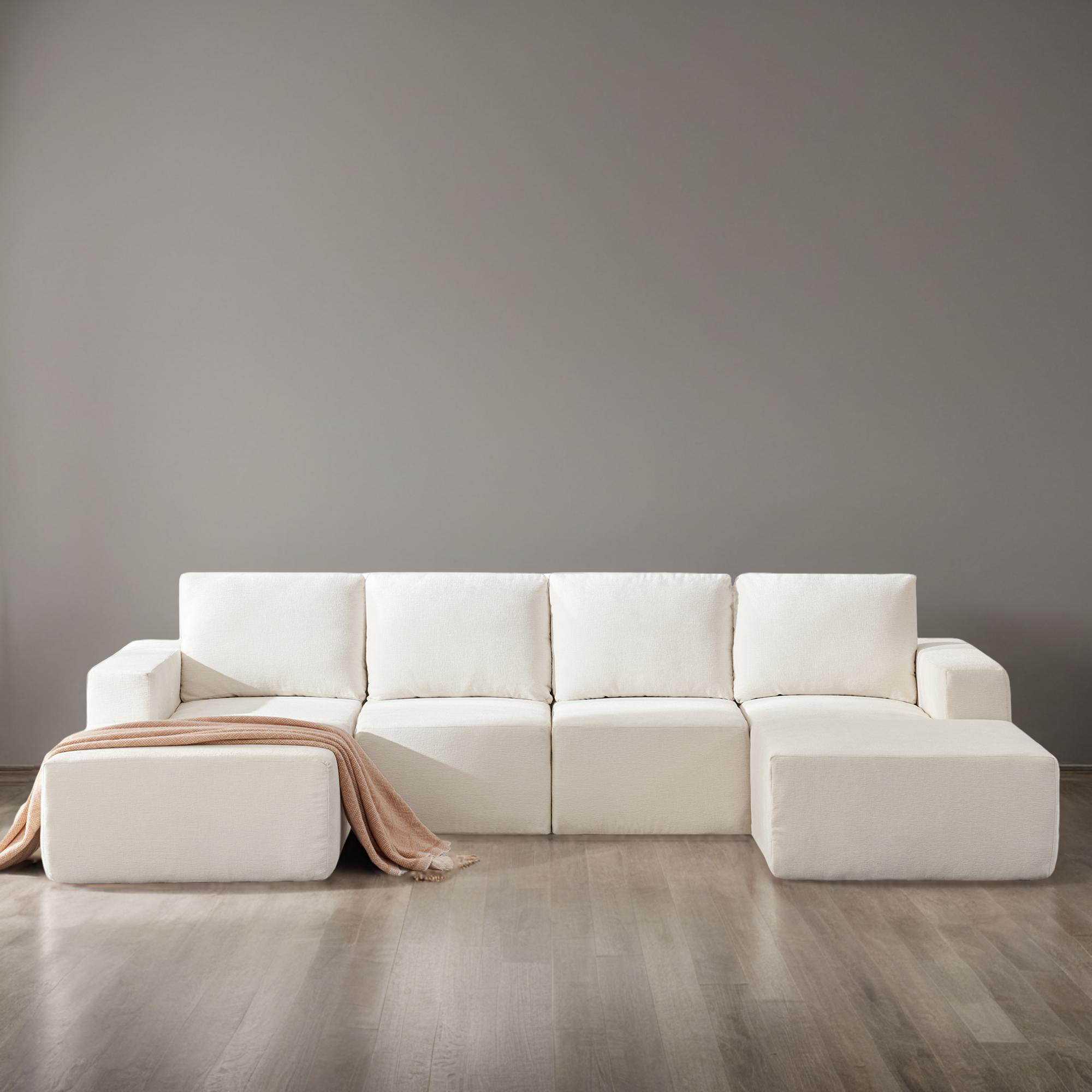 Latitude Run® 110" Wide U-Shaped Modular Sleeper Sectional Sofa Bed ...