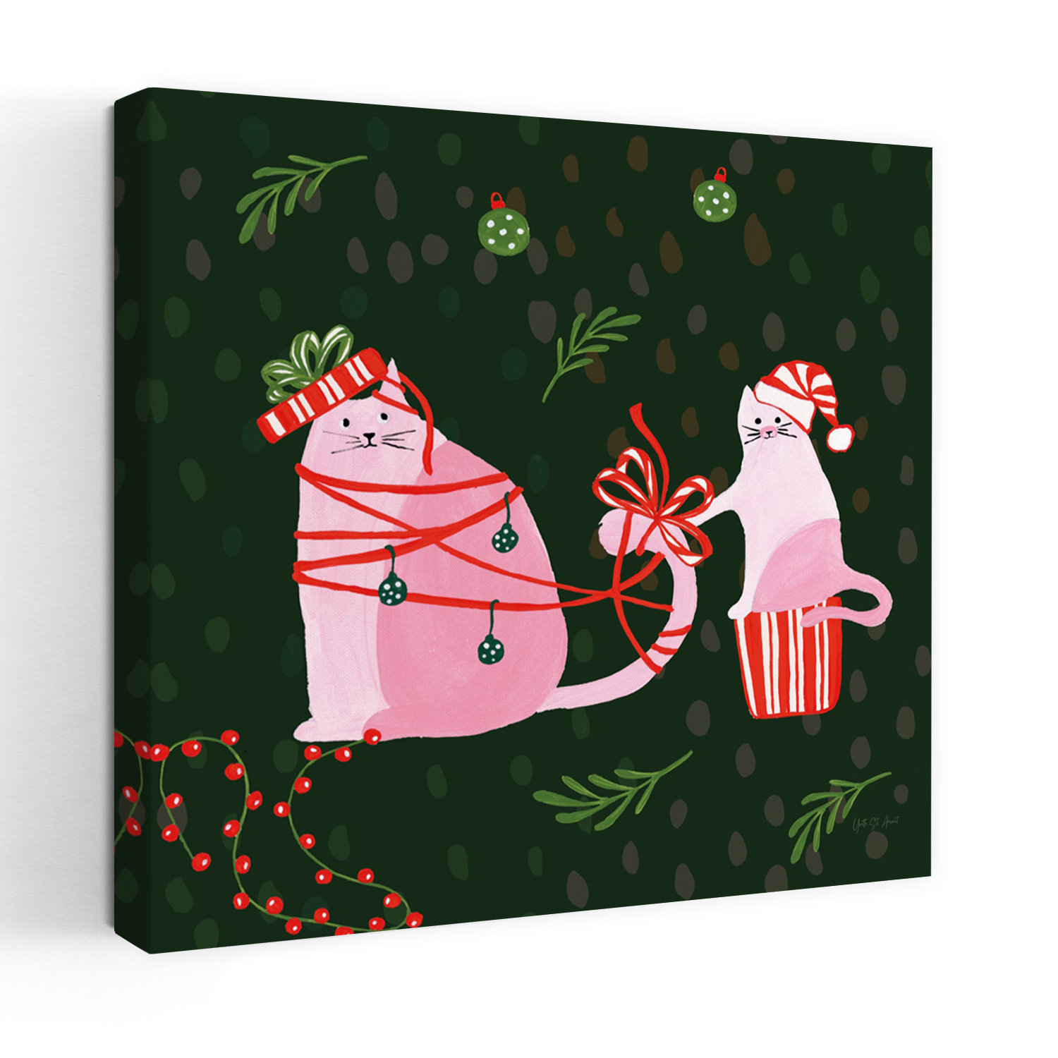 Dakota Fields Mischief Kitty Christmas Iv Contemporary Holiday Art ...