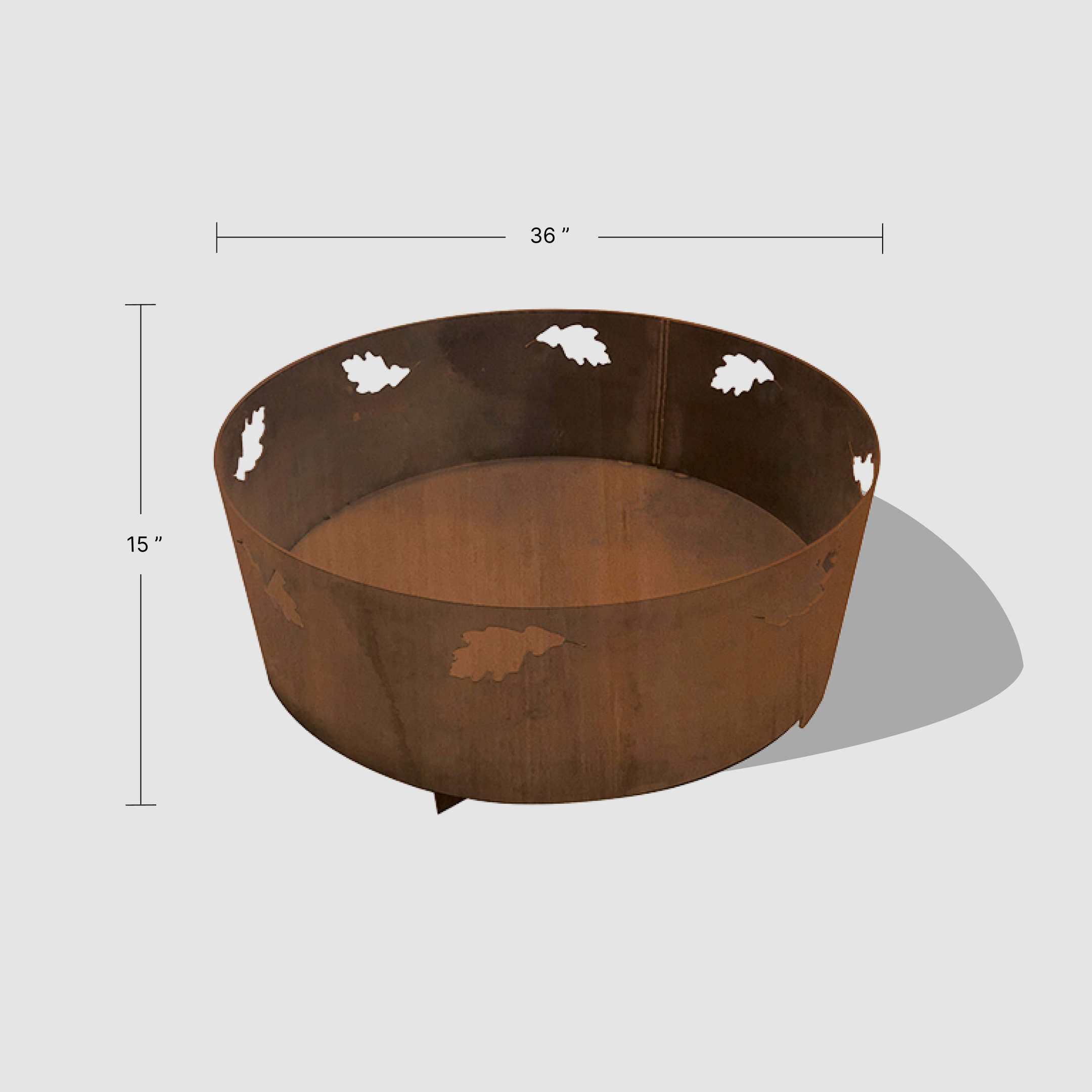 Mad Mats 36" Round Fire Pit For Outside Patio, Outdoor Wood Burning ...