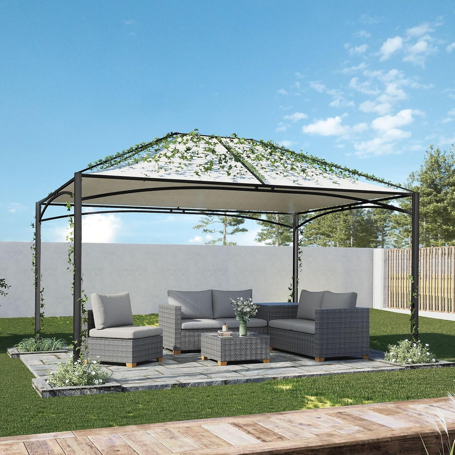 Rockpapa Furniture 10X13 Ft Hardtop Gazebo - Outdoor Metal Pavilion ...