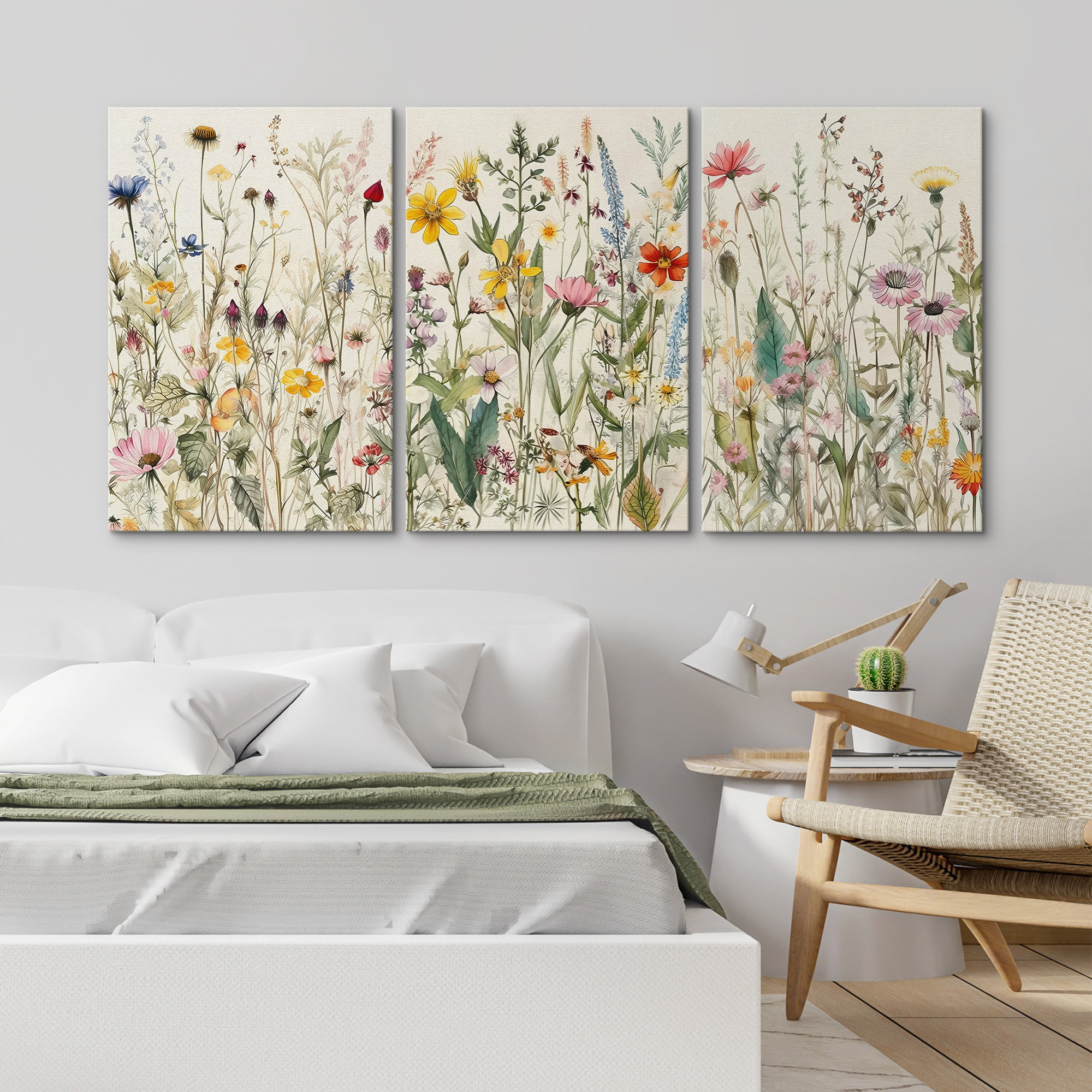 IDEA4WALL Vibrant Wildflower " Colorful Boho French Floral Decor ...