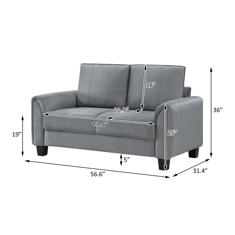 Latitude Run® 3-piece Upholstered Rolled Arm Sofa Grey | Wayfair