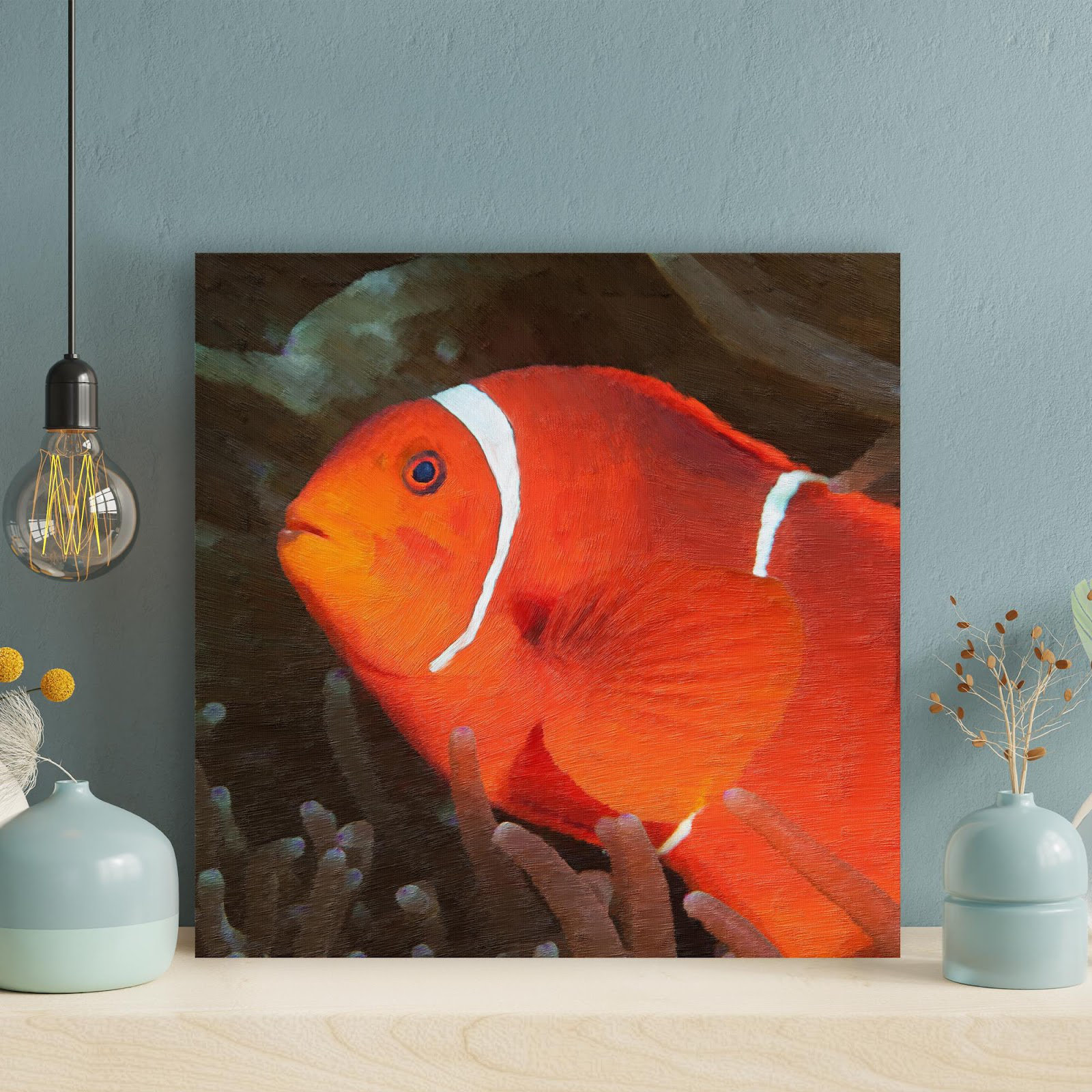 Rosecliff Heights Clownfish Under Water - 1 Piece Square Graphic Art ...
