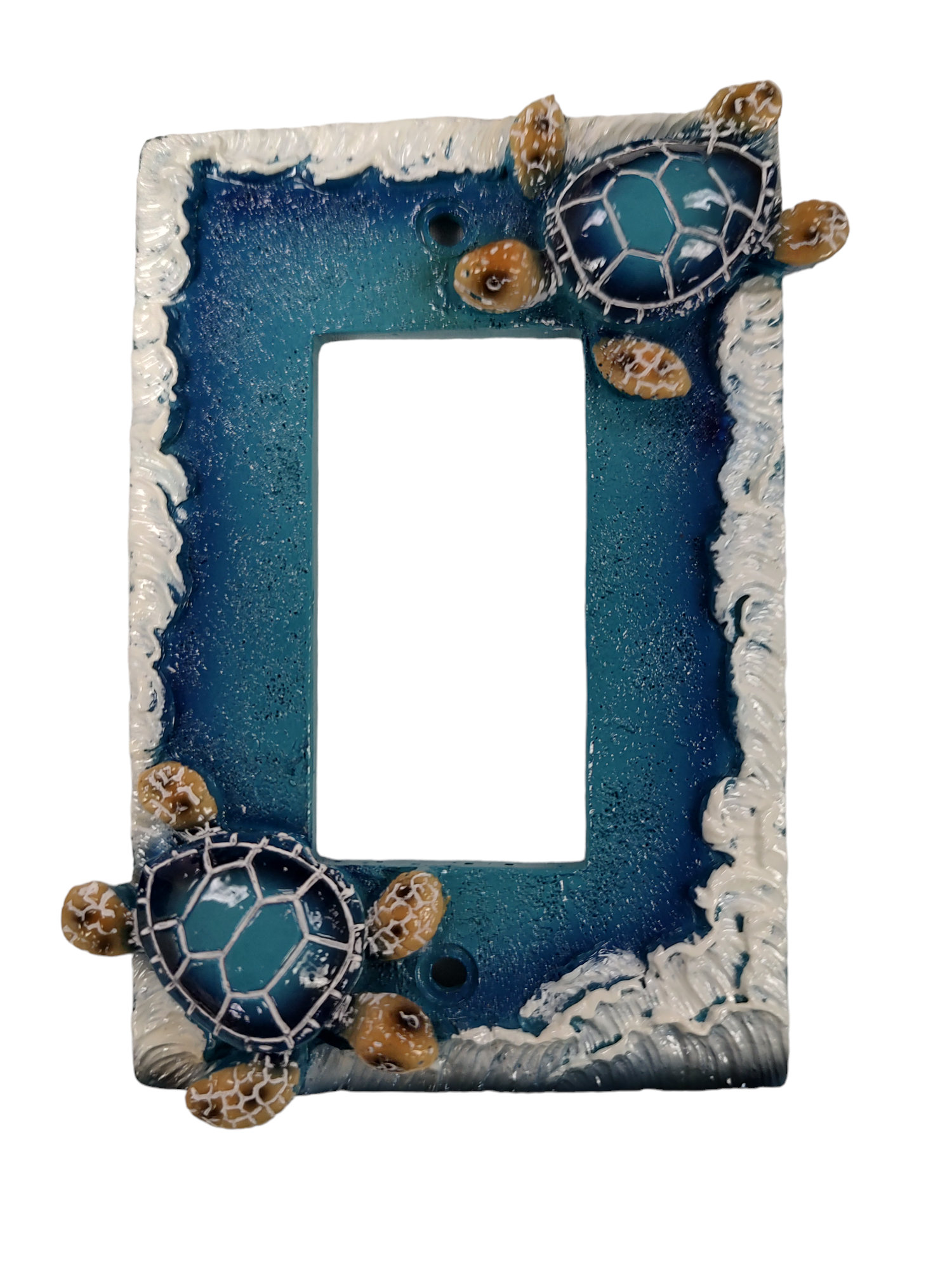De Leon Collections Polyresin Ocean Sea Turtle Blue Wave Border 1-Gang ...