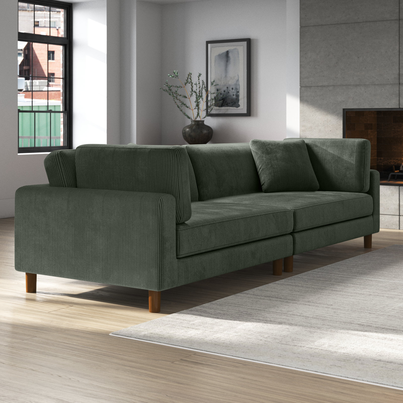 Wade Logan® Assel 116" Square Arm Modular Sofa & Reviews | Wayfair