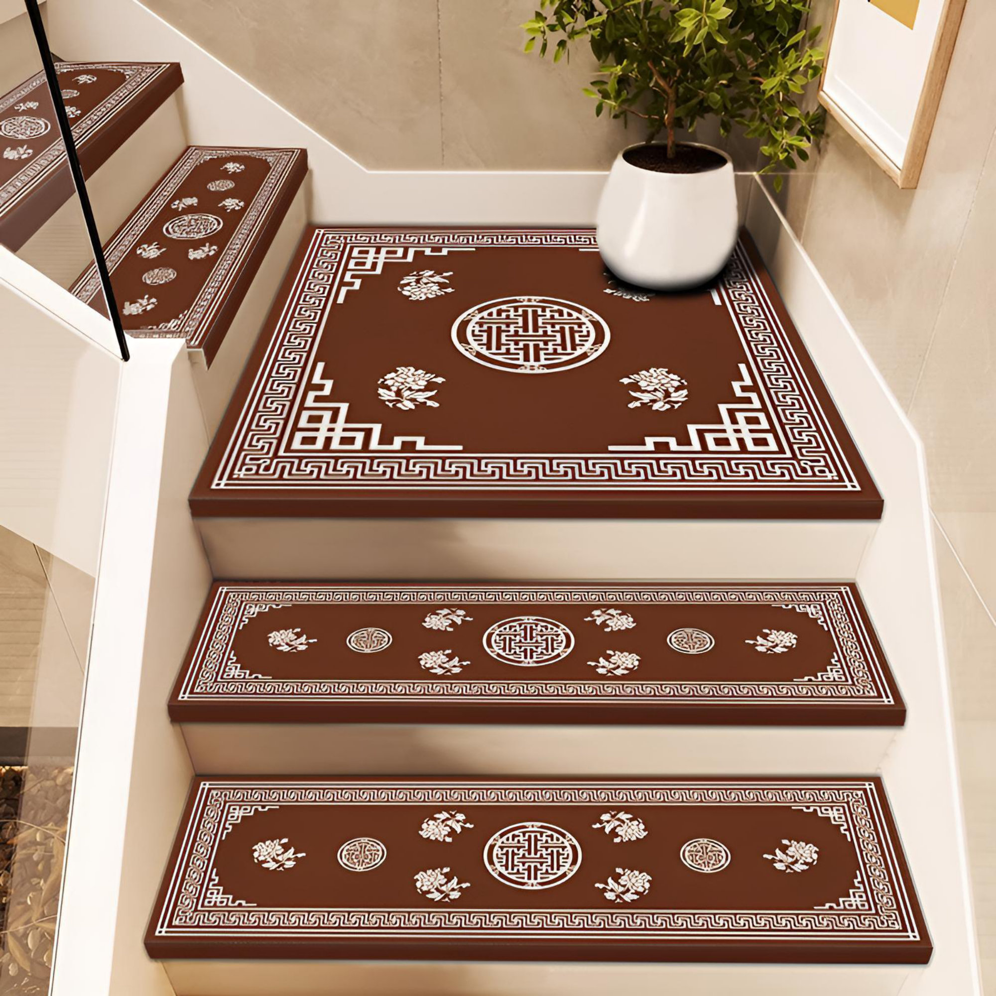 Infinity Self-Adhesive Non-Slip Latex Stair Treads For Home Easy ...