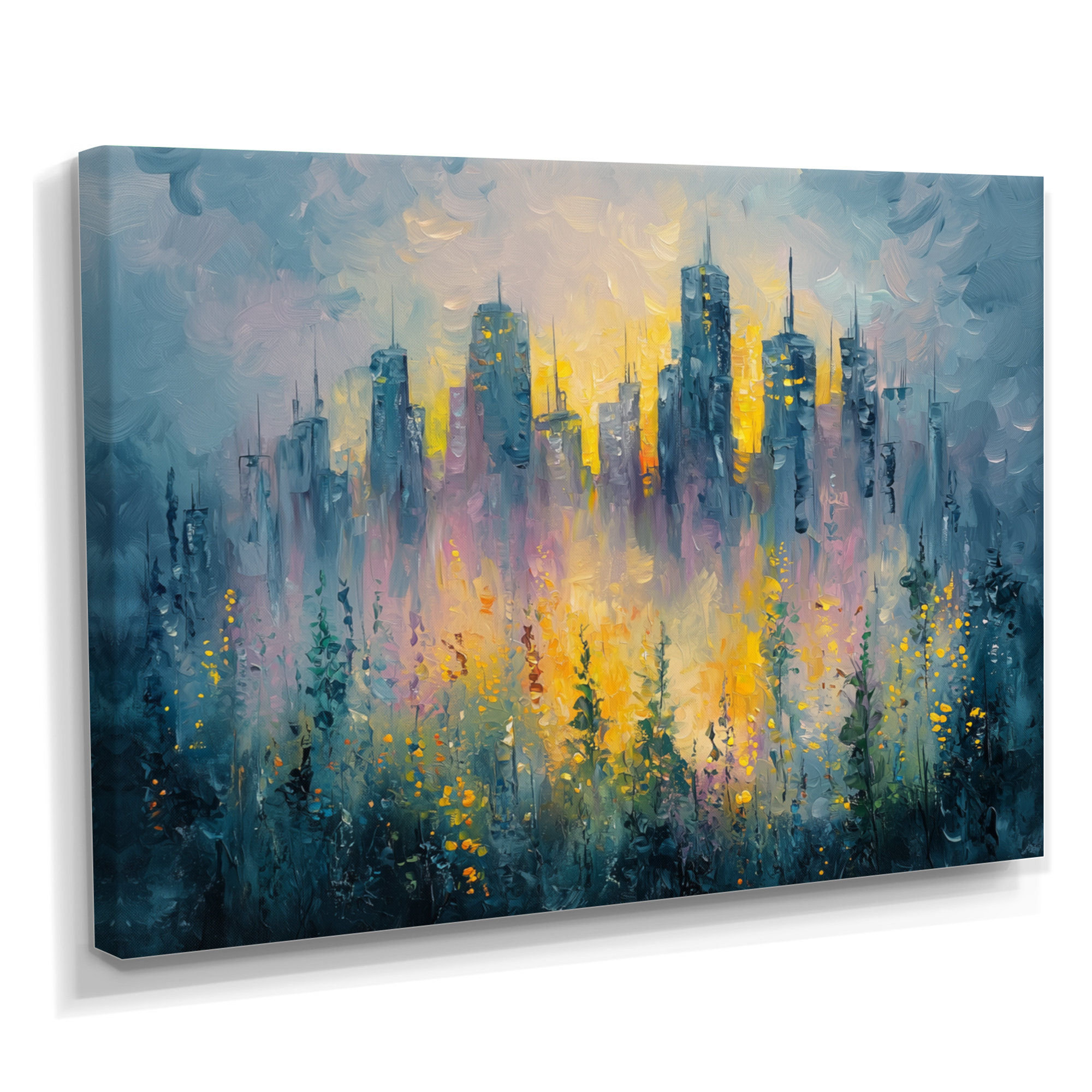 17 Stories Urban Pulse Of Dreaming Cityscape II - Cityscapes Canvas Art ...