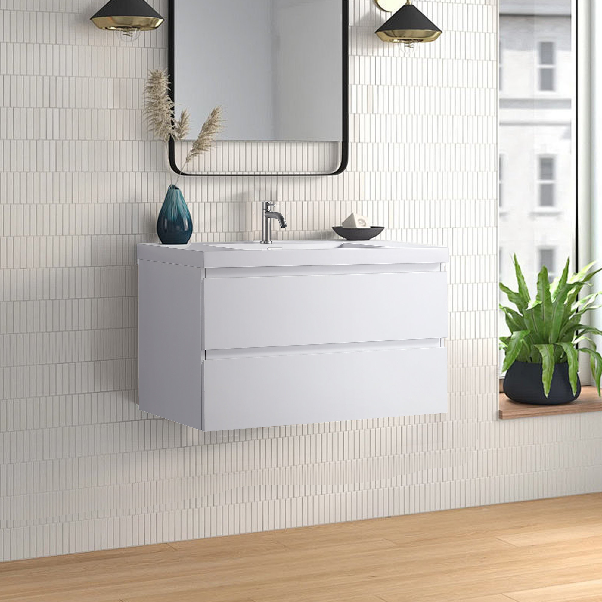 Ebern Designs Hood-1 36.00 In. W X 19.70 In. D X 21.60 In. H Wall ...