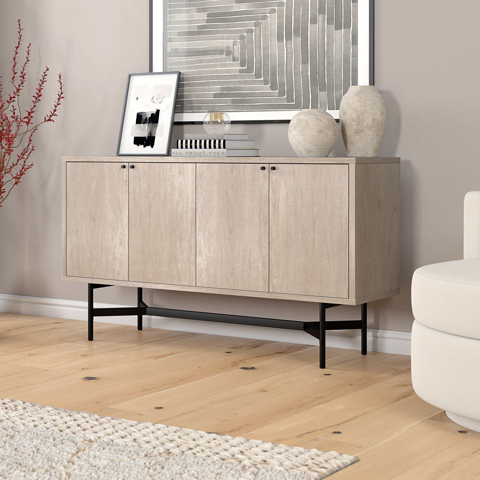 Metro Lane Asuna 147.32cm Wide Sideboard & Reviews | Wayfair.co.uk