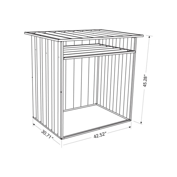 Absco Woodstore 30.71" W x 42.52" D Galvanized Steel Log Store | Wayfair