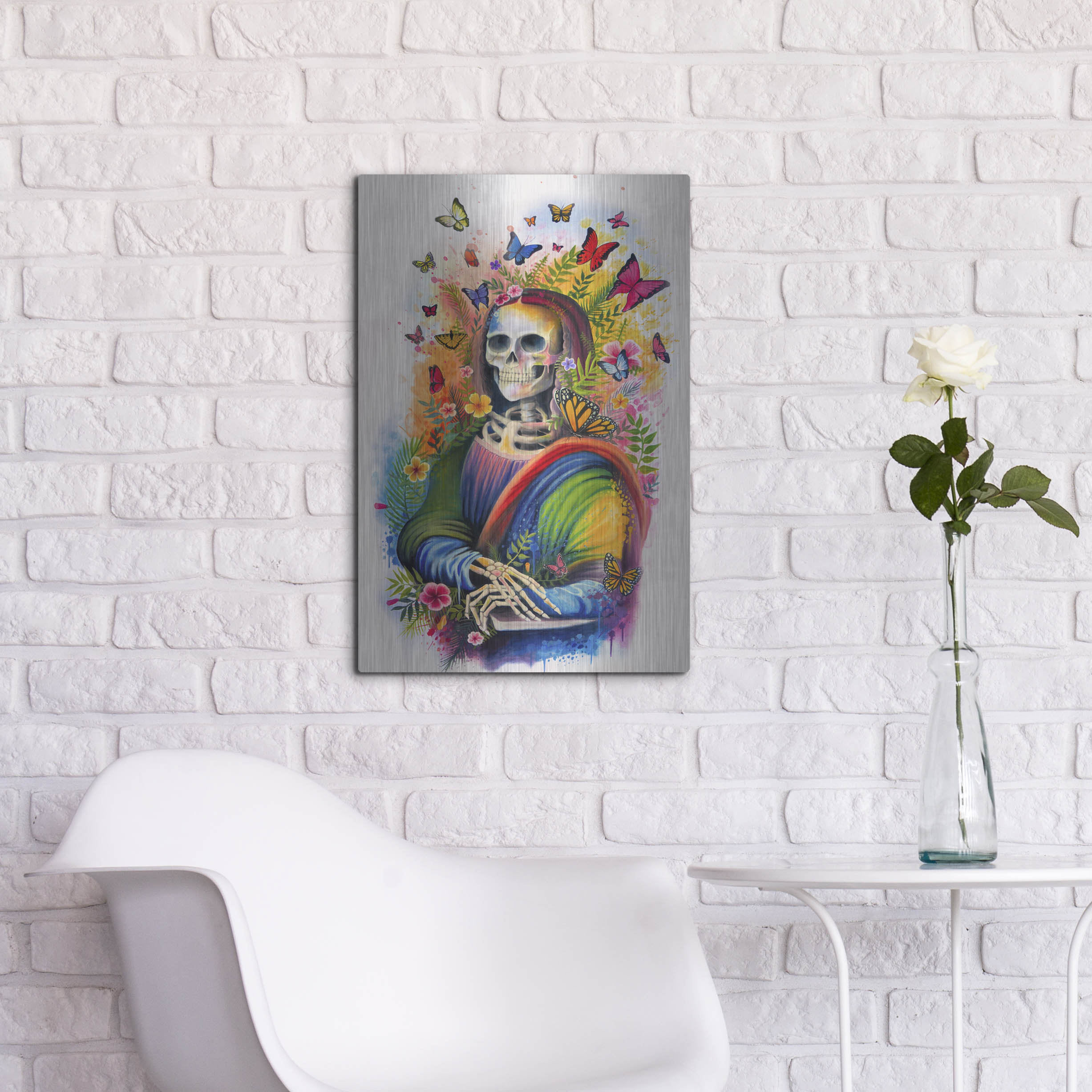 Trinx 'Mona Lisa Bones' by Ivan Negrete, Metal Wall Art, 16"x24 ...