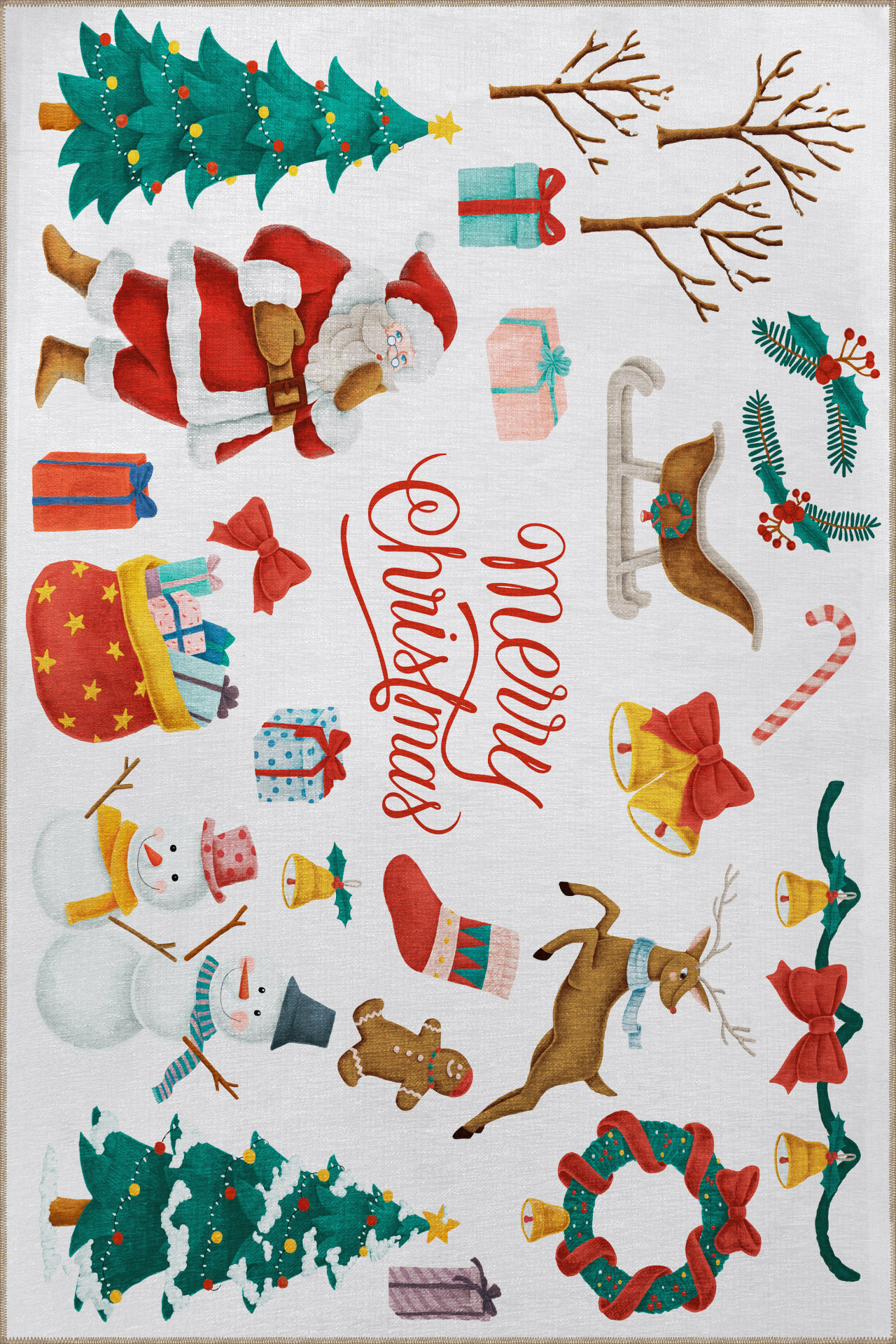 Hokku Designs Beige Christmas Themed "Merry Christmas" Lettered ...