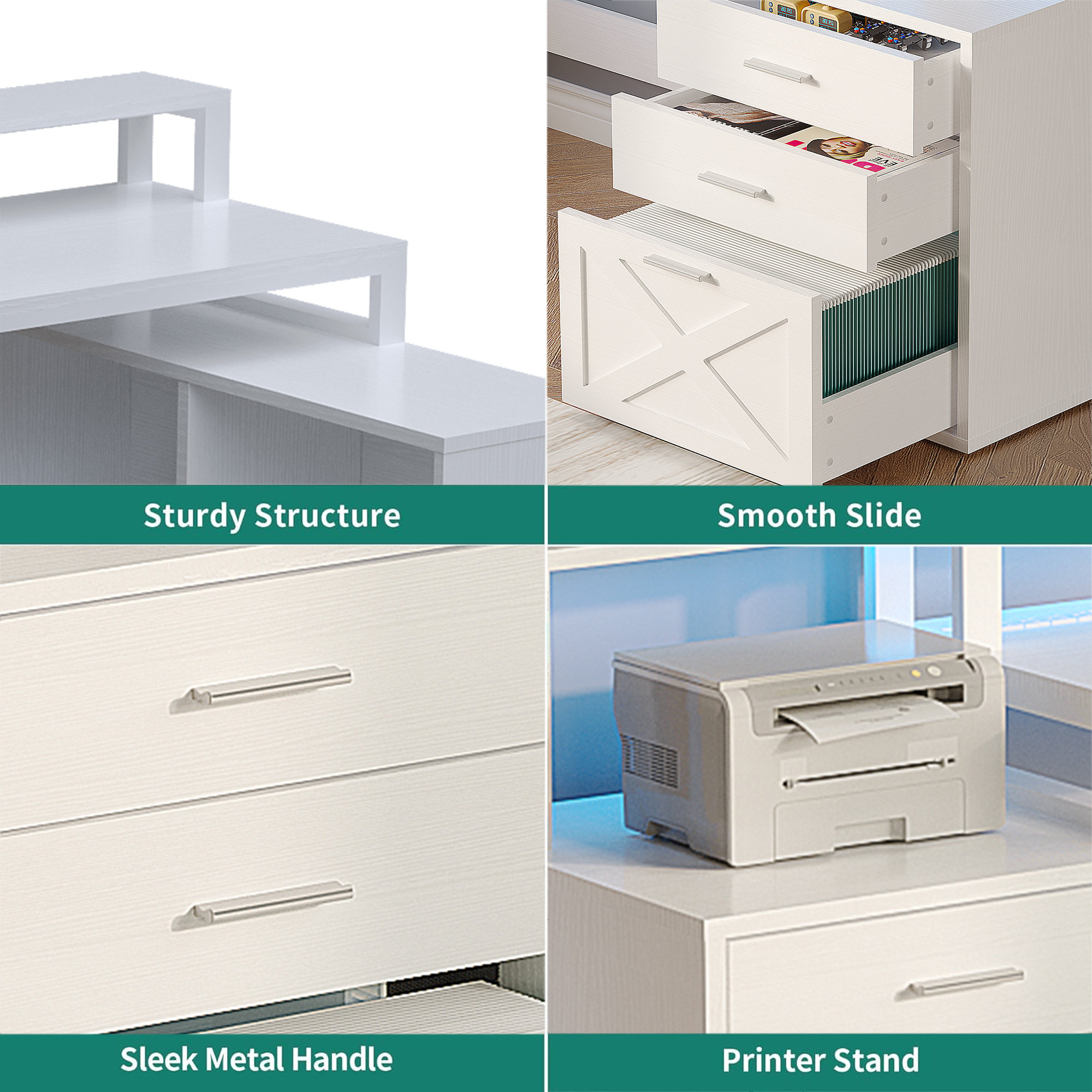 Ebern Designs Ravleen 66'' W L-Shaped Computer Desk with Cube Shelves ...