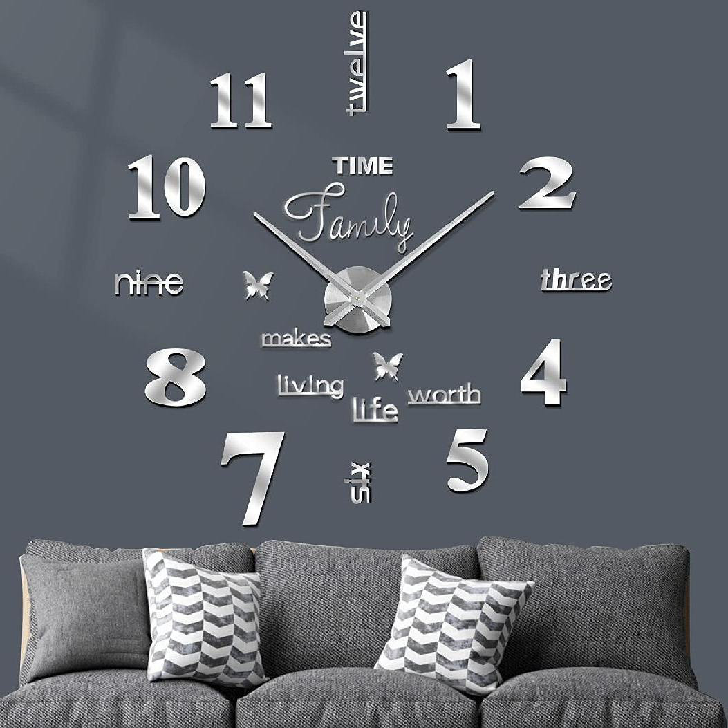 Mercer41 Large 3D Frameless Wall Clock ,Modern Silent Wall Clock For ...