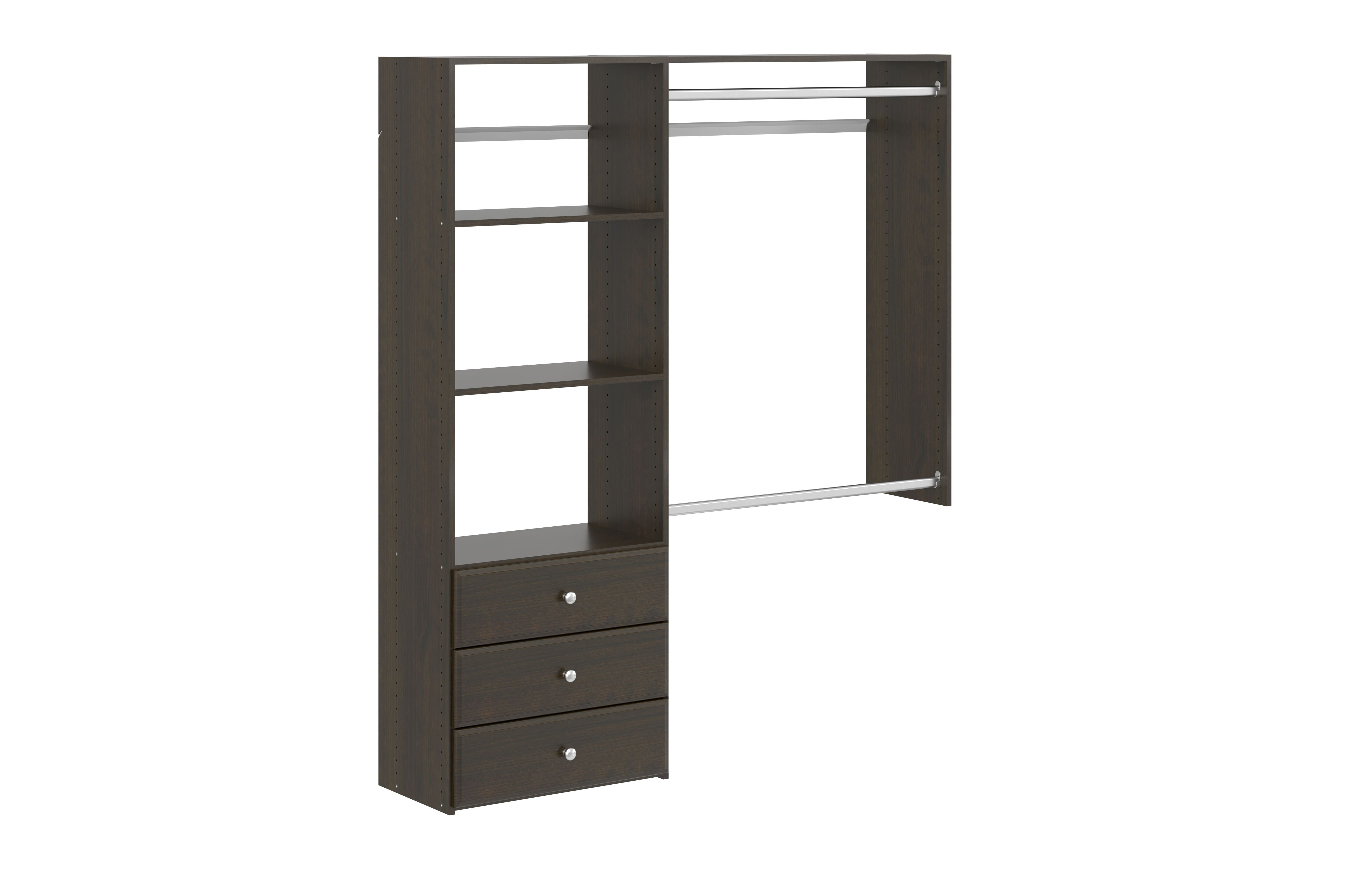 Dotted Line™ Liz 36 In. - 60 In. W Truffle Wood Closet System & Reviews ...