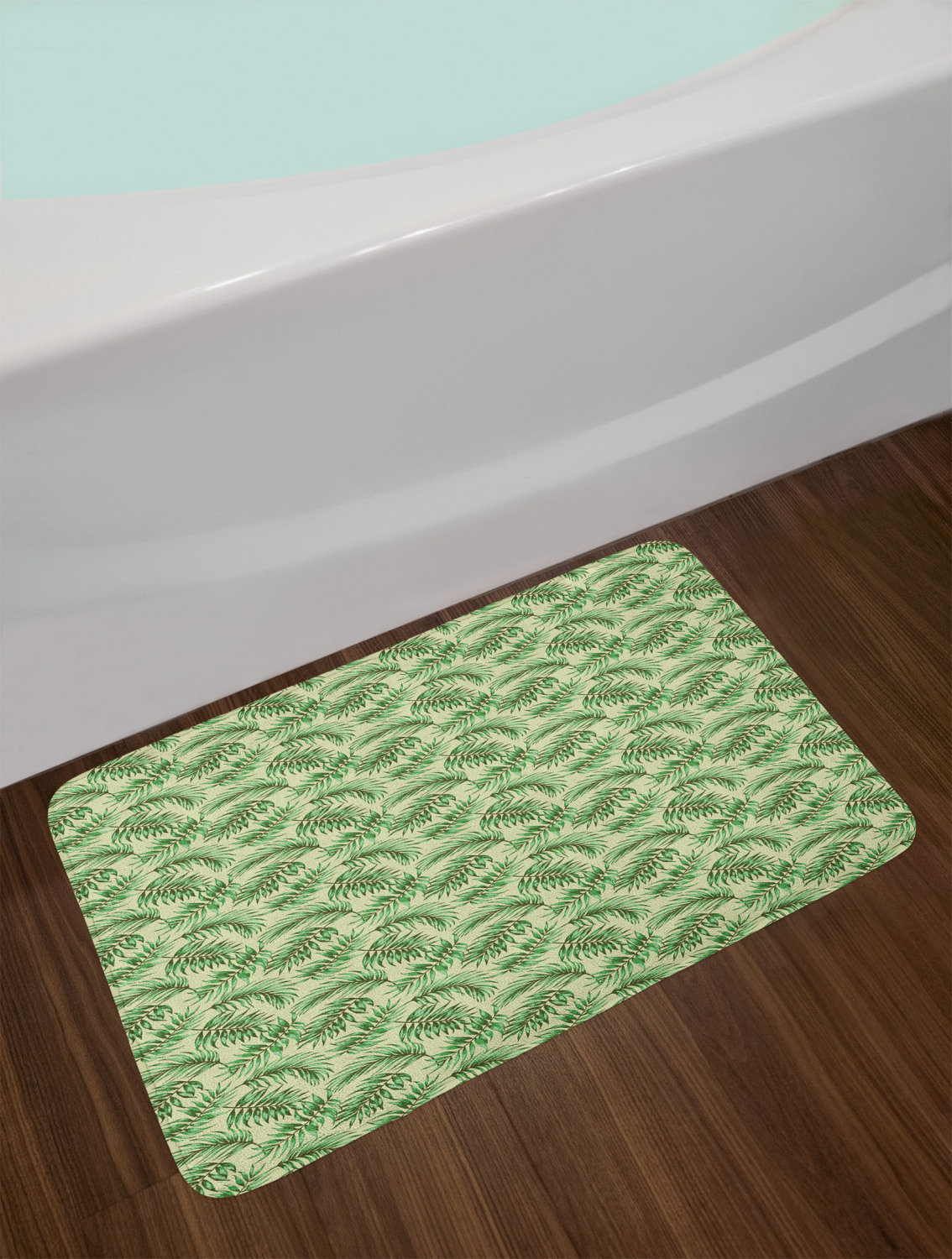 East Urban Home Jungle Foliage Luau Vibes Bath Rug | Wayfair
