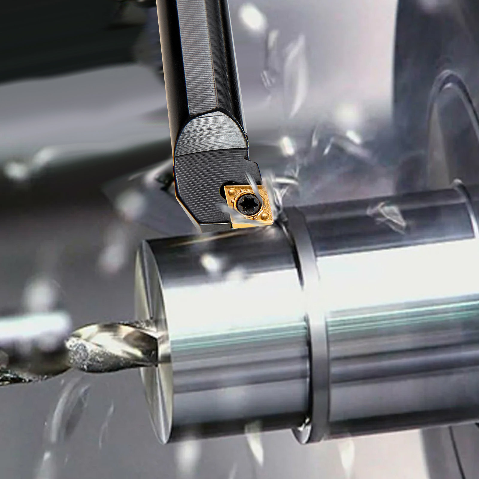 WFX Utility™ 4 Pieces Indexable Lathe Turning Tool Holder, 1/4 in, CNC Heavy-Duty Metal Lathe ...