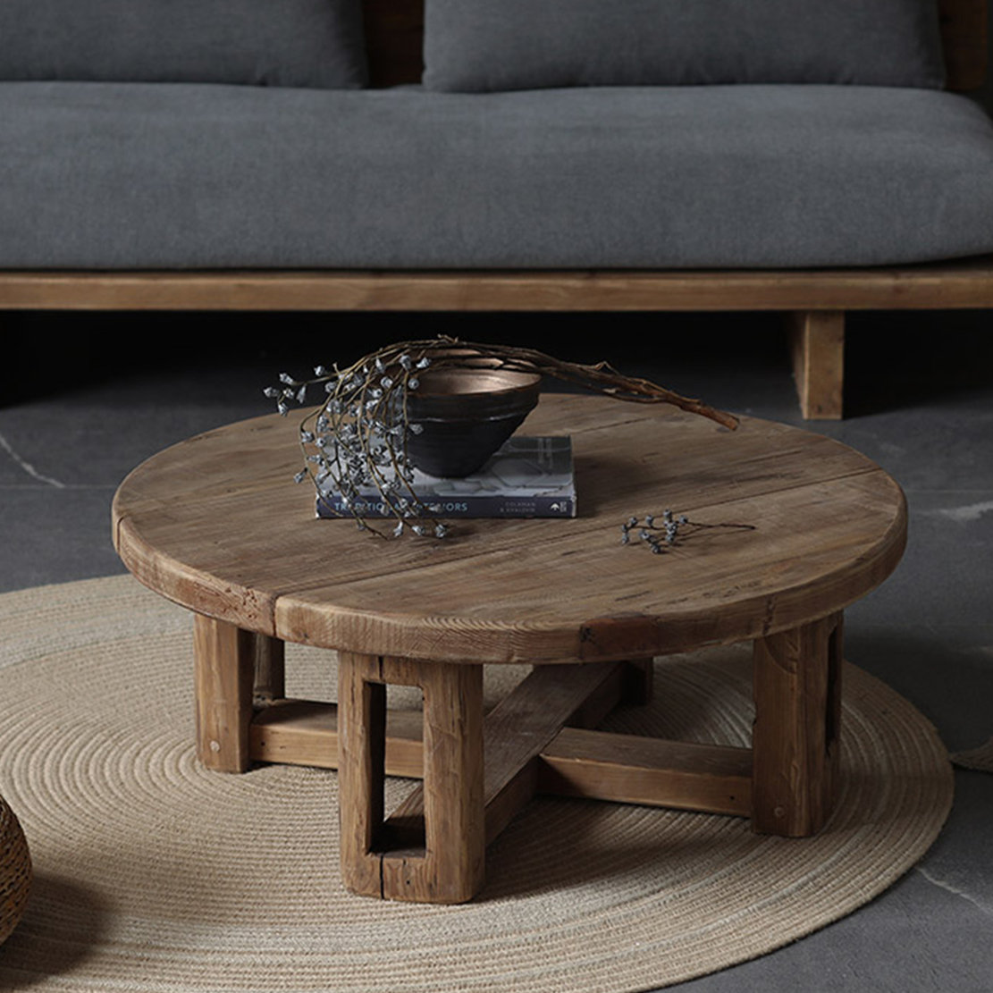Loon Peak® Vintage Round Solid Wood Coffee Table | Wayfair
