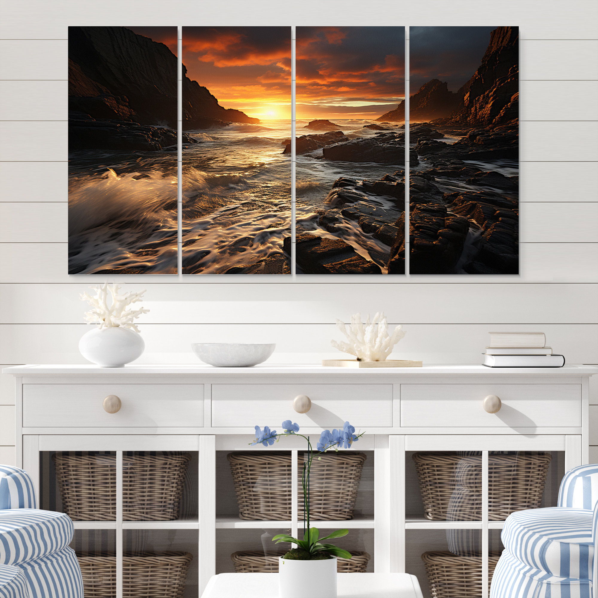 Design Art Beach Photo Golden Sands XV - Nautical & Beach Canvas Print ...