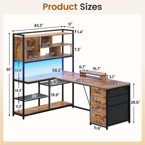 17 Stories Barbarino L-Shaped Computer Desk & Reviews | Wayfair