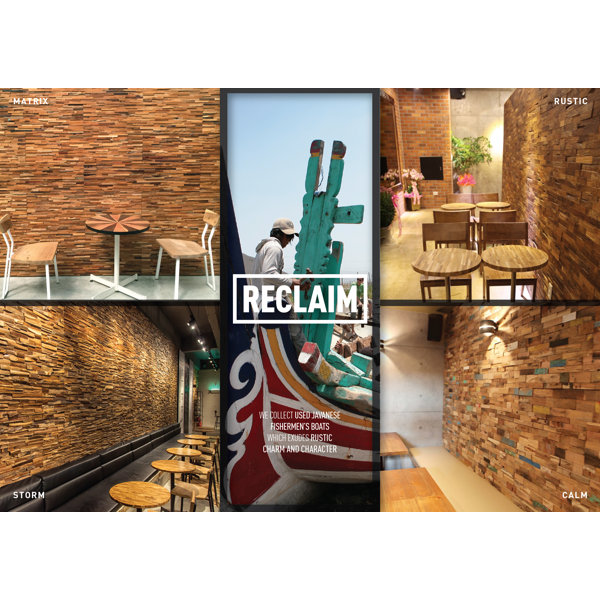 Java Creations Matrix 12" x 48" Reclaimed Engineered Wood Wall ...