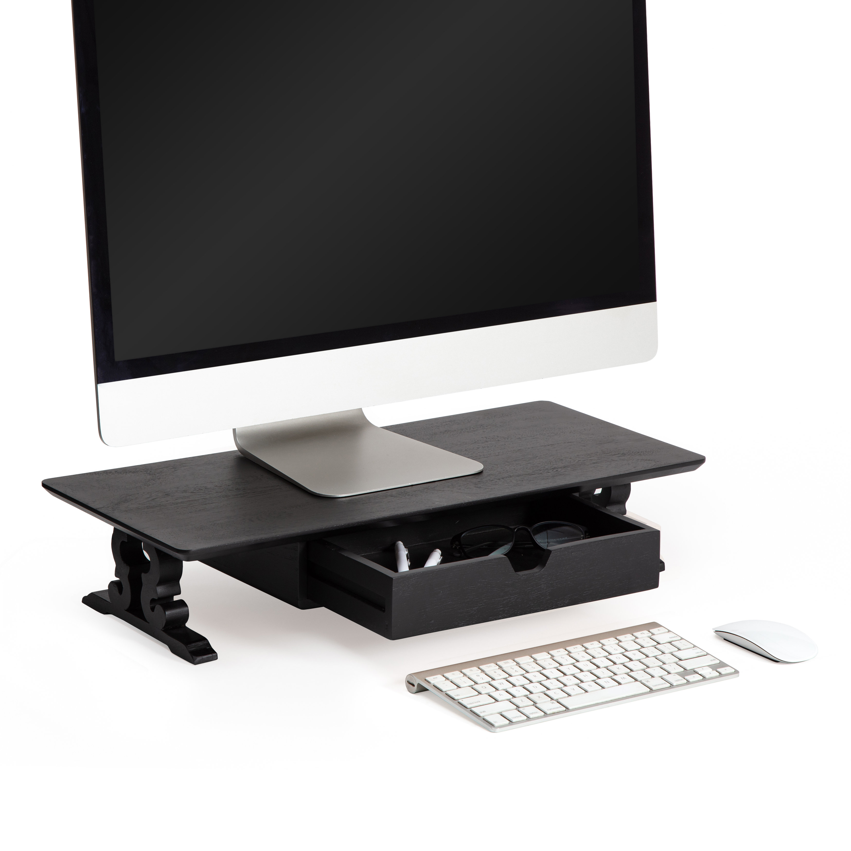 Millwood Pines Coyt Wood Monitor Stand with Drawer | Wayfair