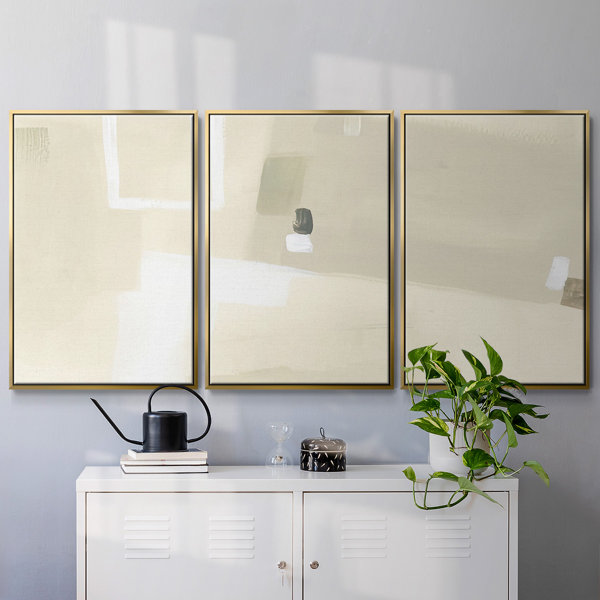 WexfordHome Neutral Slip I Framed On Canvas 3 Pieces | Wayfair