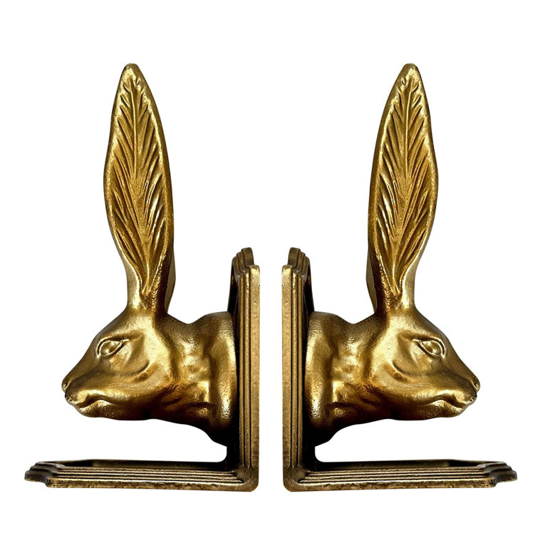 Mercer41 Rabbit Decorative Bookend Set, Made of 100% Iron, Heavy-Duty ...