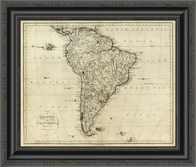 East Urban Home " Map Of South America; 1796 " | Wayfair