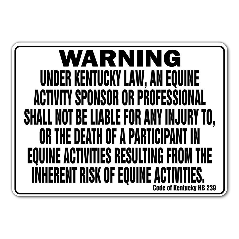 SignMission Kentucky Equine Sign Activity Liability Warning Statute ...