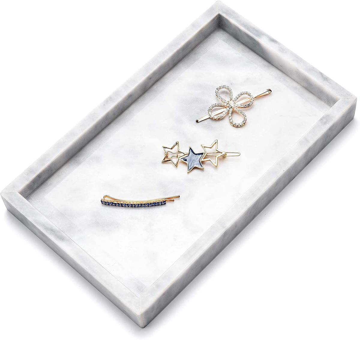 Latitude Run® Noble Natural Marble Tray For Desktop/Kitchen/Vanity ...