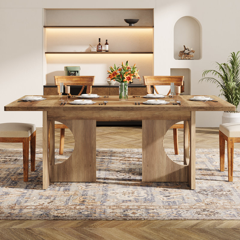 Ebern Designs 63-Inch Farmhouse Dining Table | Wayfair