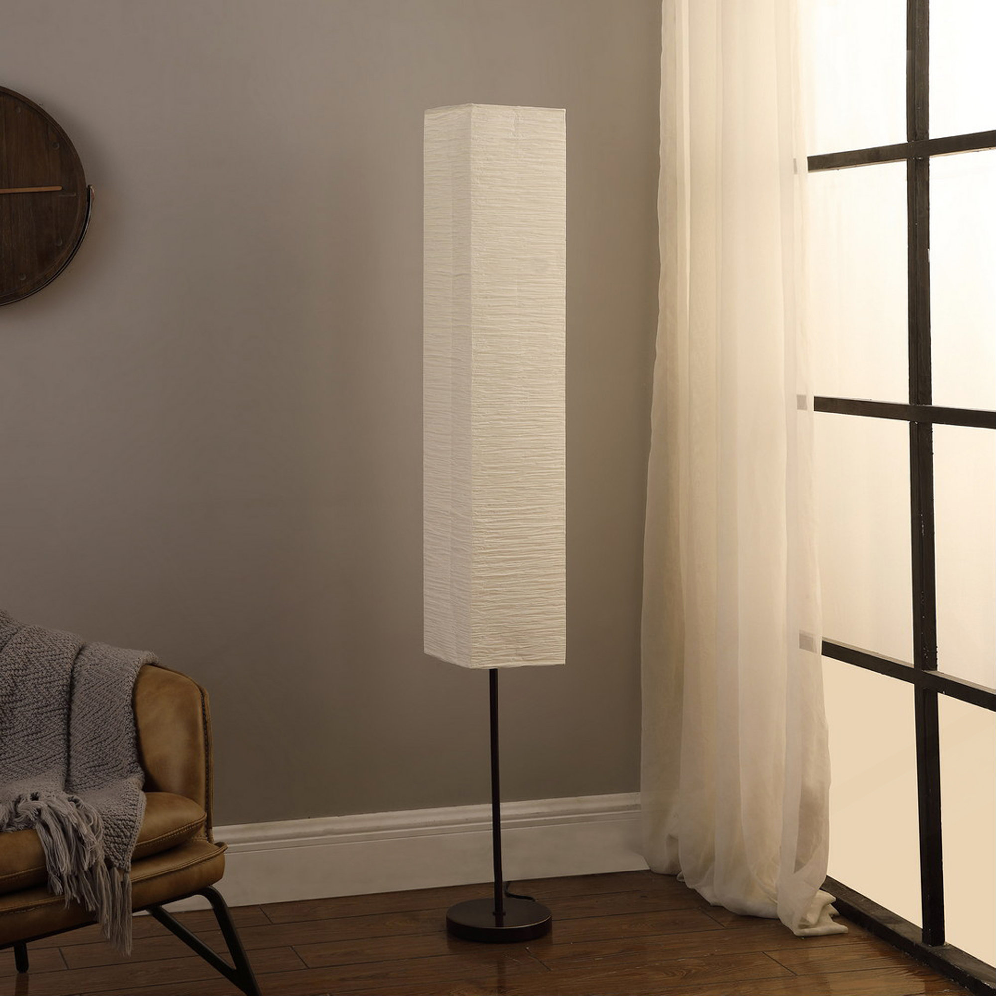 George Oliver 62.5-Inch Noki Japanese Paper Floor Lamp | Wayfair