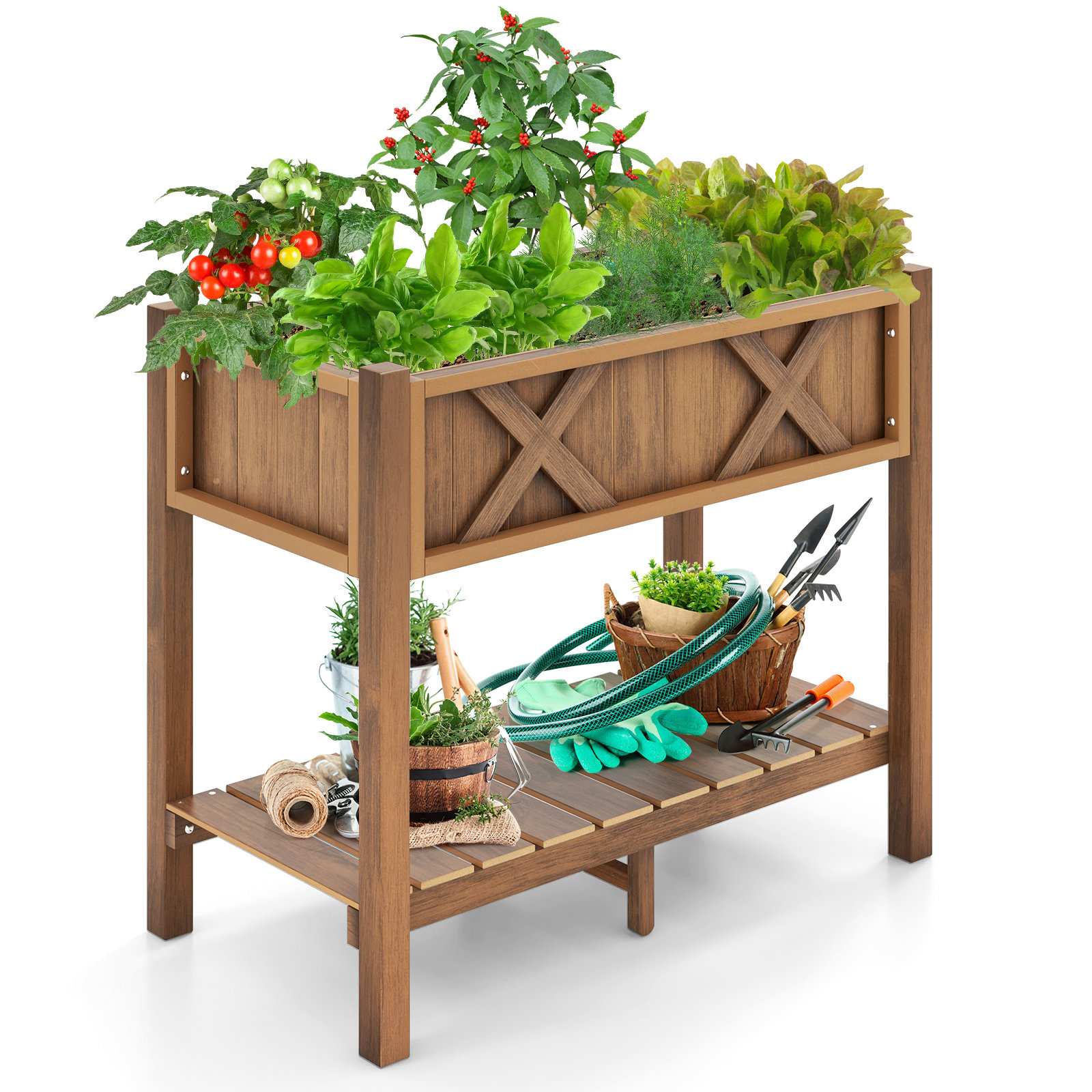 Breakwater Bay Hips Raised Garden Bed Poly Wood Elevated Planter Box W ...
