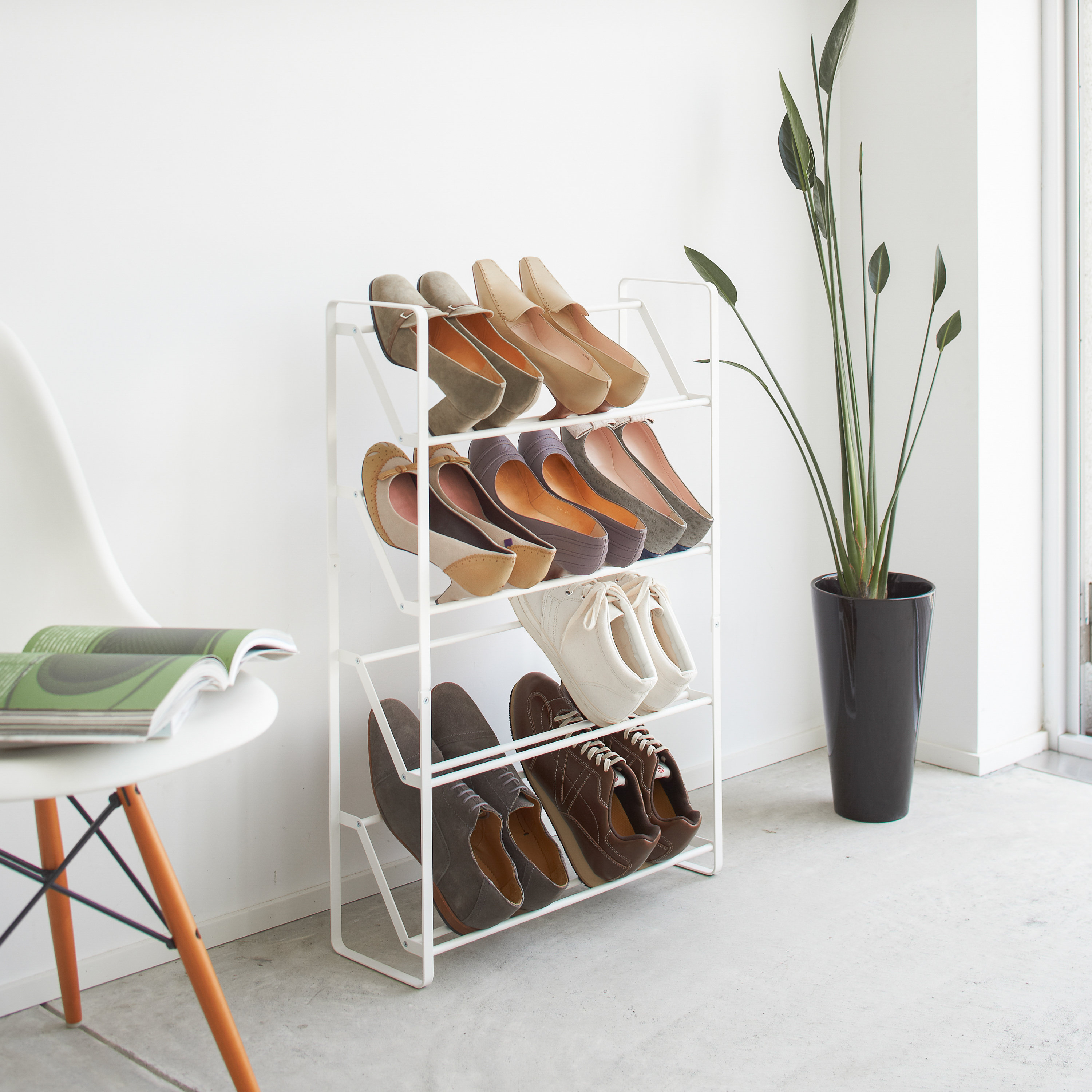 Yamazaki Home Slim Shoe Rack, Steel, Holds 8 to 12 shoes & Reviews ...