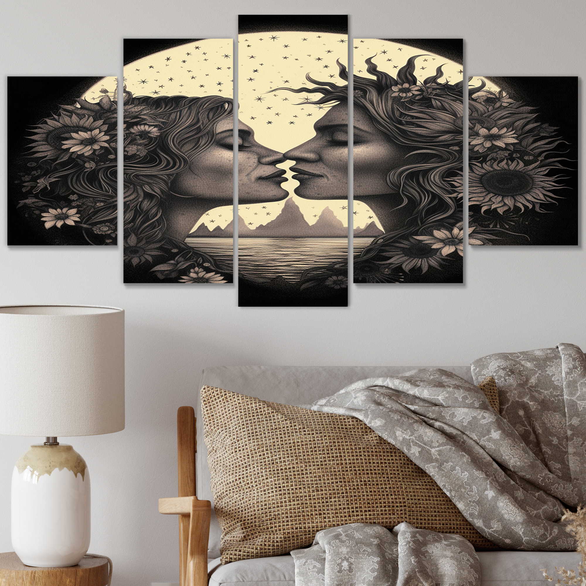 Lark Manor Twin Flame Love Storey Tender Couple VII - Couple Canvas Art ...