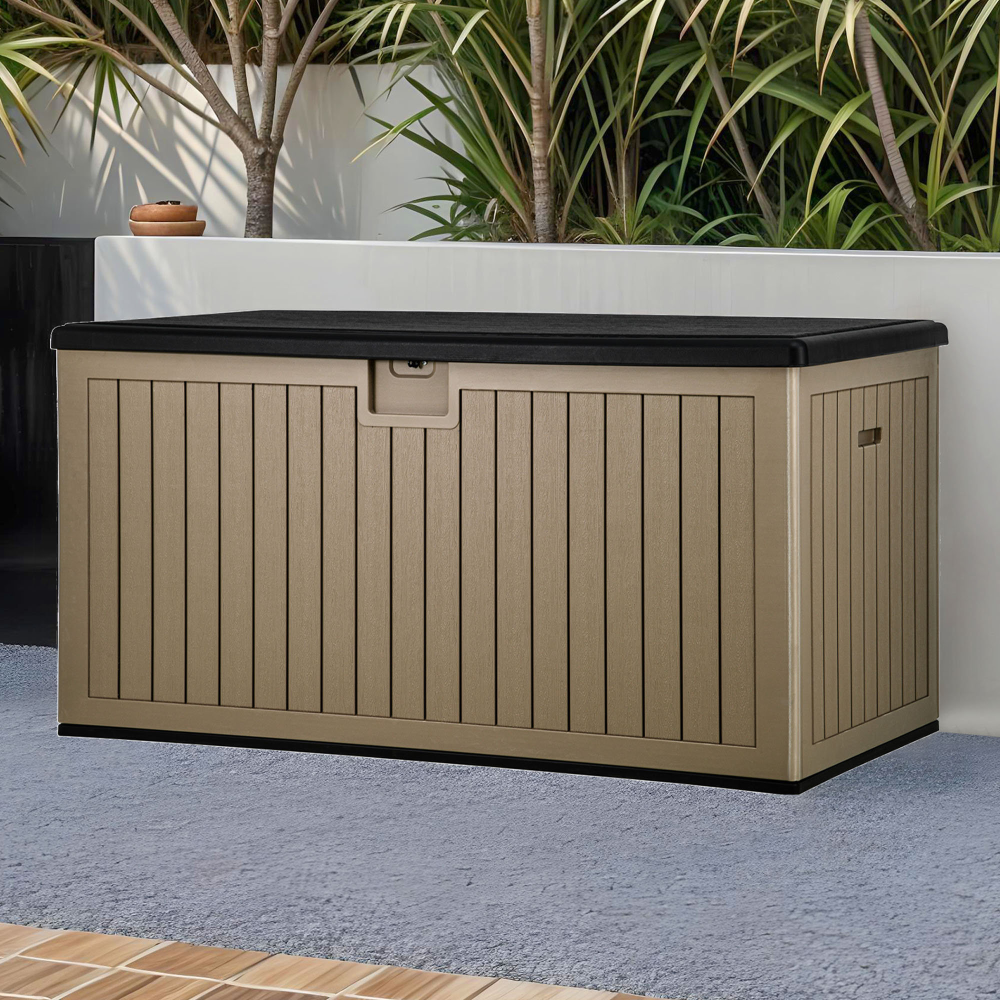 Balconera 230 Gallon Large Deck Box Divider & Side Handles & Reviews ...