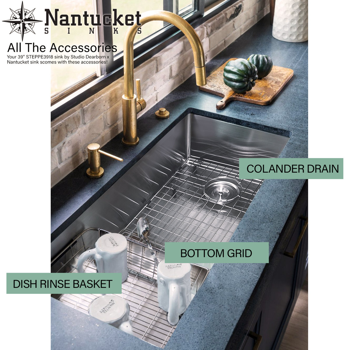 Nantucket Sinks x Studio Dearborn Pro Series Undermount Stainless Steel ...
