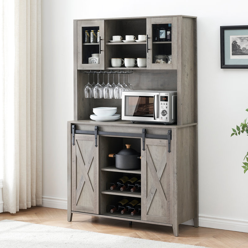 Gracie Oaks Meshah Sideboard with Bar Hutch & Reviews | Wayfair