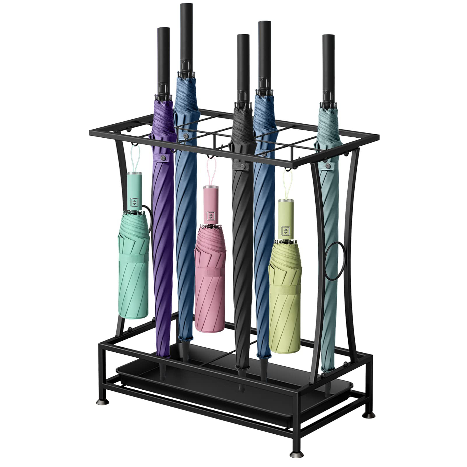 17 Stories Metal Umbrella Holder Stand With Removable Drip Tray ...