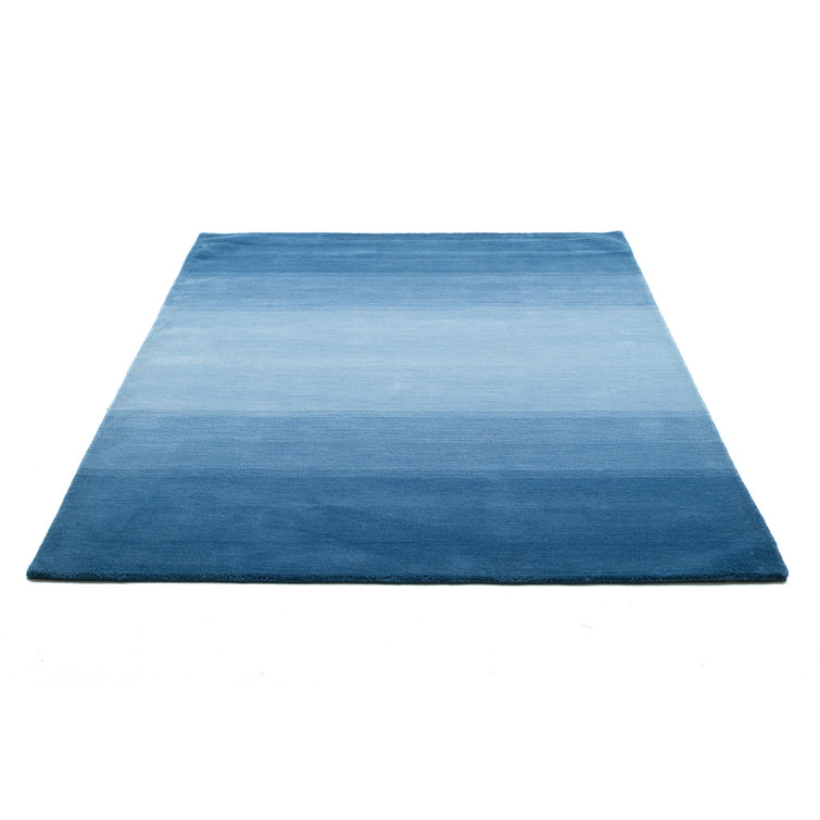 Theko Handwoven Wool Blue/White Rug | Wayfair.co.uk