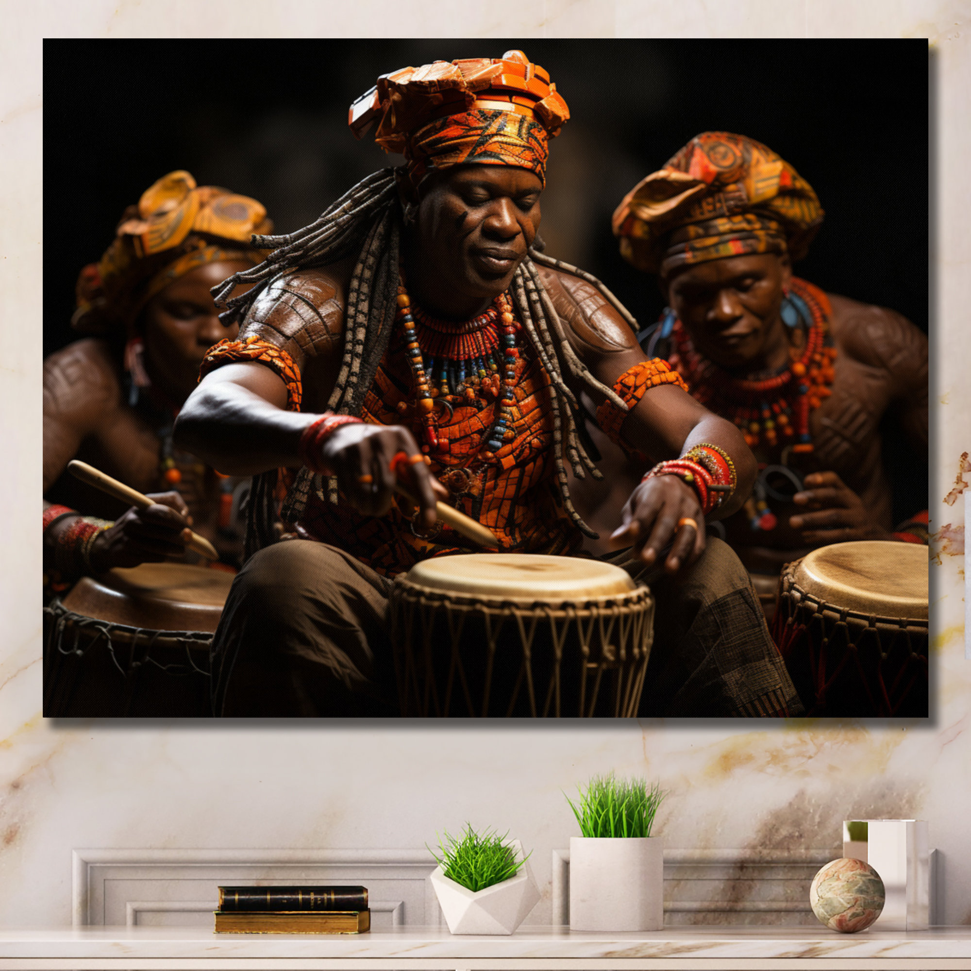 Latitude Run® African Rhythmic Drums II - African Art Wall Decor | Wayfair