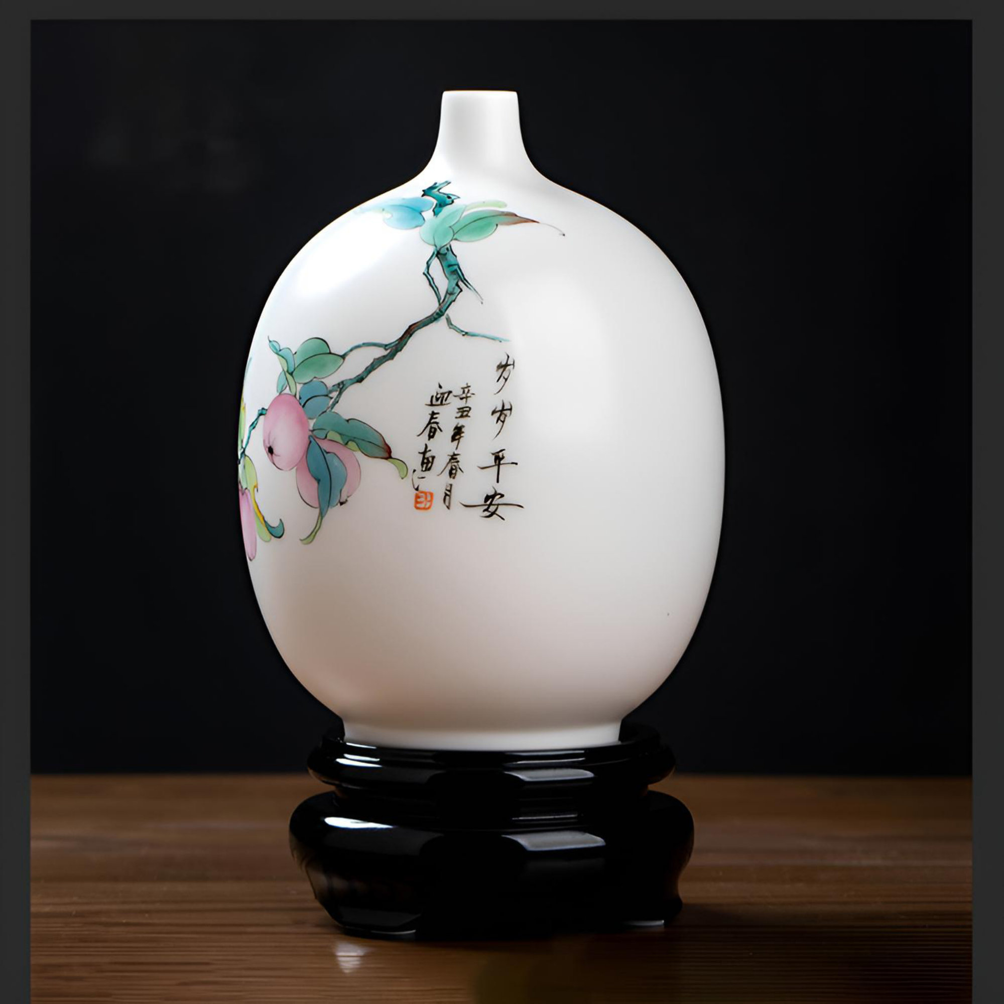 Infinity Elegant Ceramic Vase With Hand-Painted Design – Contemporary ...