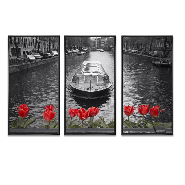 Latitude Run® Green Leaves On Light Blue - Nautical & Coastal Framed ...