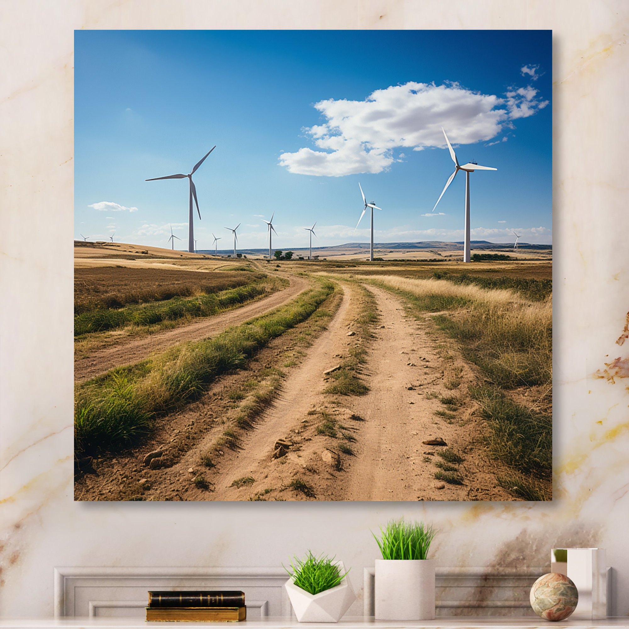 Gracie Oaks Wind Turbines in Wind Farm I - Landscapes Metal Wall Decor ...