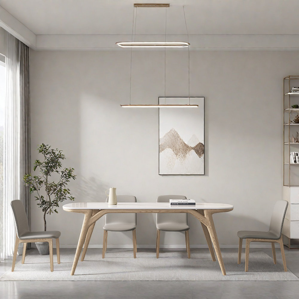 dinlin home Small flat ash wood rectangular dining table set | Wayfair