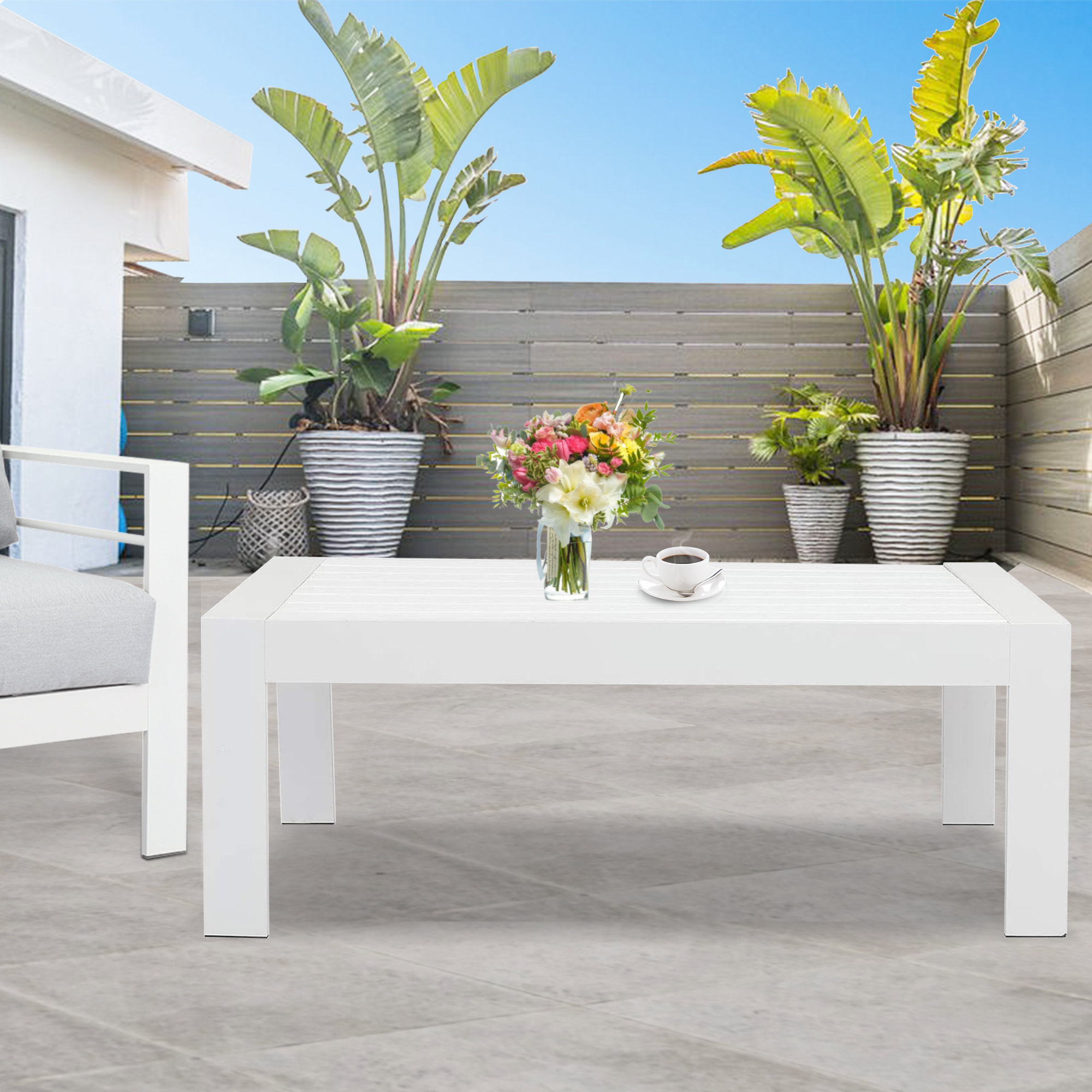 Blue Elephant Analea Rectangular 110.2cm L Outdoor Coffee Table ...